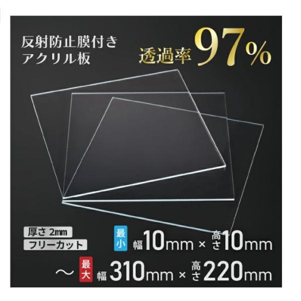 本製品はアクリル板のカット上、受注生産の為納期はご注文確定後、10日程度となりますのでご注意お願い申し上げます。（※ご注文完了後、長辺と短辺の長さを備考欄に記載するか直接ご連絡お願いします。）●額縁の前面板をもともと付いているガラスから反射...