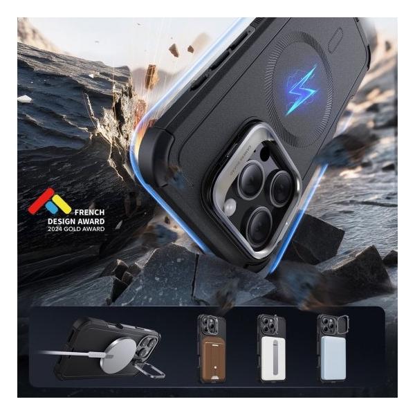 ESRからの 「Cyber Armor スタンド付き耐衝撃ケース」は、角度調節可能な隠しスタンドとMagSafe対応を兼ね備え、3層構造でデバイスを強力に保護します。スタイリッシュなデザインと高い耐衝撃性能で、機能性と安全性を両立しています...