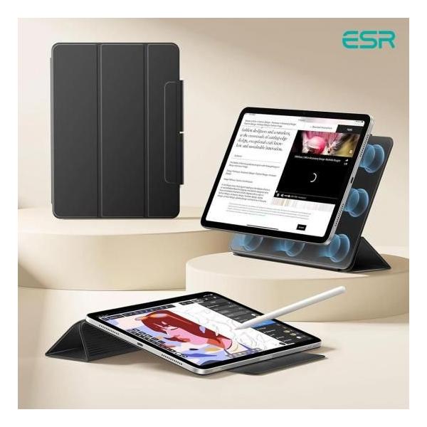 ESR「REBOUNDマグネット吸着式 Smart Folioケース」は、マグネットでiPadをしっかり固定し、iPad本来のデザインを活かせる超薄型のiPad用ケースです。ES28515 ES28516 ES28517●強力マグネットでし...
