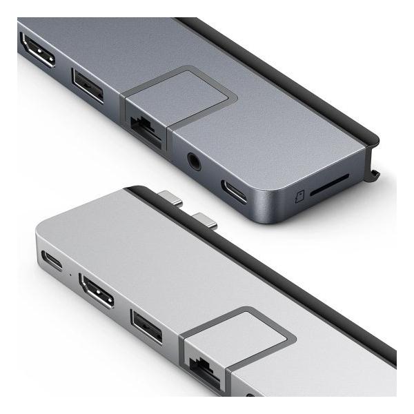 一括して機器を接続　MacBook Pro用に最適化した7ポート搭載USB-CハブHyperDrive 7in2 USB-Cハブ DUO PROは、MacBook Proに一括して機器を接続できる、MacBook Pro用に最適化された「7...