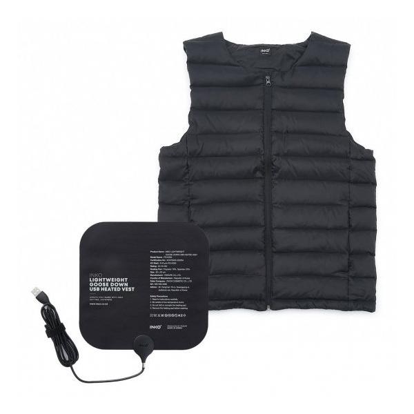 INKO グースダウンUSBヒーティングベストは、インクで温める特許技術による業界最薄0.7mm USBヒーターを搭載した軽量グースダウンベストです。コートの下でも着膨れしない薄型設計と最大50℃まで温まる9W出力のヒーティングパッドで、温...