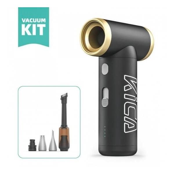 KiCA「Jet Fan 2S バキュームキット」は、噴射・吸引を1台で行えるコンパクトボディのエアブローガンです。最大風速27.5m/秒の強力な風を発生させ、毎日の掃除やアウトドア、イベントなどあらゆる場面で活躍します。大容量バッテリーを...