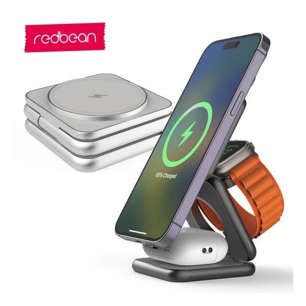 Redbeanの「折りたたみ式 3 in 1 ワイヤレス充電器 P1 Pro」は、iPhone・Apple Watch・AirPodsを3台同時に充電するワイヤレスチャージャーです。美しく頑丈なアルミニウム合金で洗練された充電環境を演出しま...