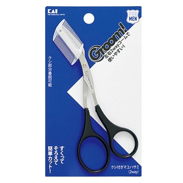 ■商品概要クシでときながらカットするのでときやすい、左右それぞれのマユにあわせた2Wayコームが使いやすいクシ付きマユハサミです。■仕様【パッケージサイズ】 140×80×20mm【重量】 22g