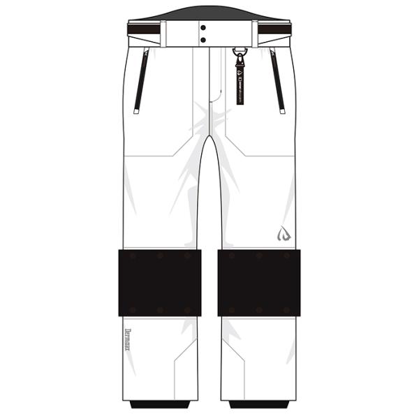 SAJ公式用品（フリースタイル）加入素材は防水・透湿性に優れた東レのダーミザックスの３レイヤー。立体裁断ZOOで、ゆったり着れるシェルタイプのモーグルパンツです。裾にはスノーガードを装備し、雨や雪の侵入を防ぎます。またウレタンのエッジガード...