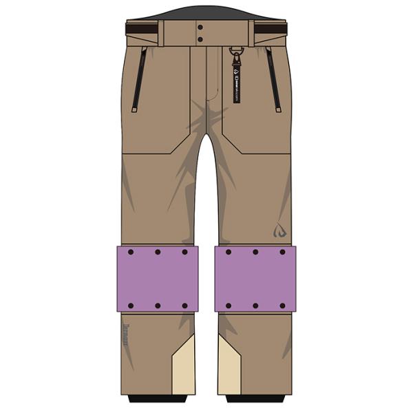 SAJ公式用品（フリースタイル）加入素材は防水・透湿性に優れた東レのダーミザックスの３レイヤー。立体裁断ZOOで、ゆったり着れるシェルタイプのモーグルパンツです。裾にはスノーガードを装備し、雨や雪の侵入を防ぎます。またウレタンのエッジガード...