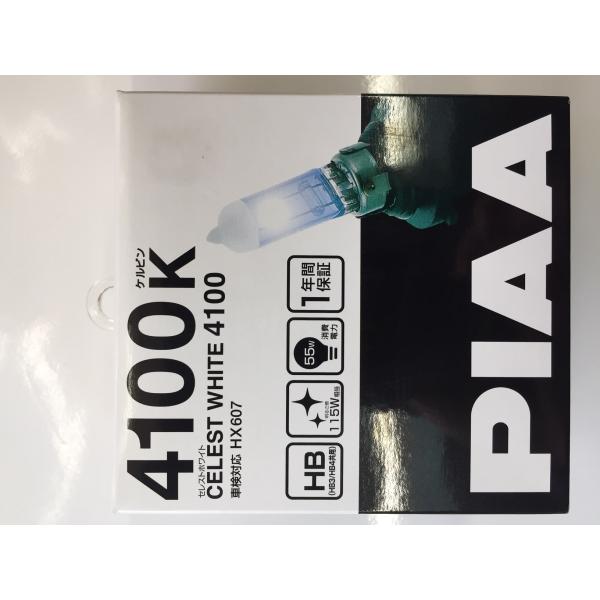 PIAA 　CELEST WHITE　セレストホワイト4100   ハロゲンバルブ　HB　4100K　品番HX607空色ホワイト光理想の白さで見やすさ抜群安心の1年間保証　明るさ感　115W相当車検対応。品番　ＨＸ607定格　12V・55W...