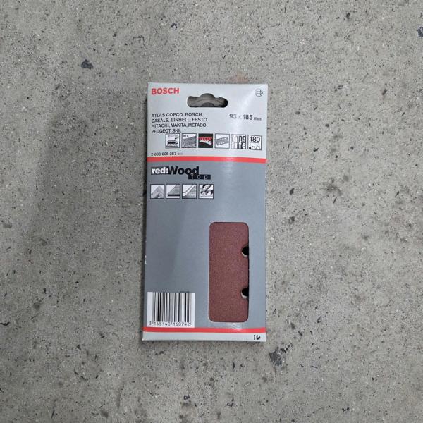 ボッシュ GSS23AE/MF・GSS230AE/MF用ペーパー #180　10枚入 93×185mm 2608605257【商品の状態】長期在庫による汚れ※北海道・沖縄・離島は送料見積もりとなります。