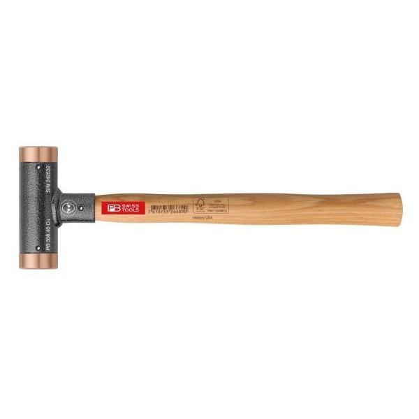 ■306-24CU 無反動銅ハンマー■メーカー：PB■品番：306-24CU【特徴】●内部にディスクが内蔵されたヘッドは、インパクトの瞬間にディスクが打撃面方向へ移動することで反動を打ち消し、打撃力だけを伝えます。●ヘッド交換の際は307C...