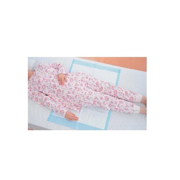 PP不織布と線状パルプの効果サイズ：90cm(W)　X　60cm(L)素材：表　面 / ポリプロピレン不織布　　　吸水材 / 線状パルプ・高分子吸水剤         防水材 / ポリエチレンフィルム