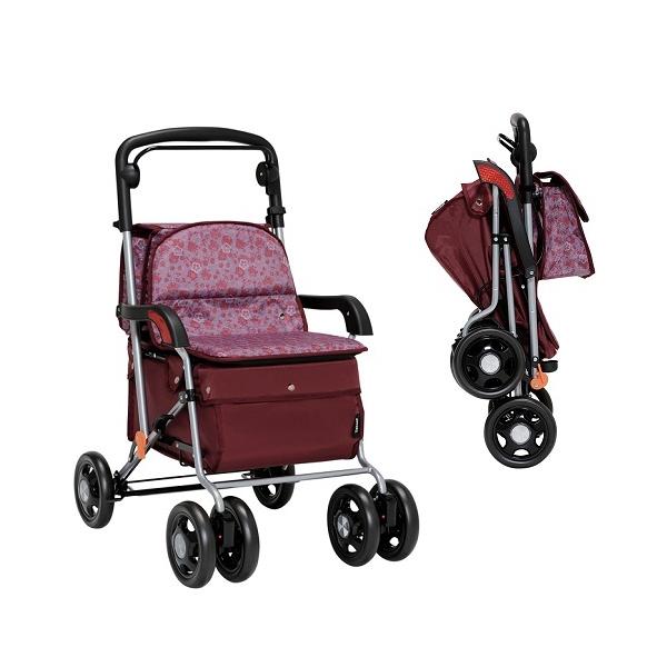 サイズ：50.5(W)　X　66(L)　X　83〜89cm(H)（無段階）　　　　折りたたみ時　/　25cm(L)　　　　座面　/　36.5(W)　X　30(L)　X　45cm(H)　　　　前後輪　/　17cm重量：6.6kg耐荷重：100...