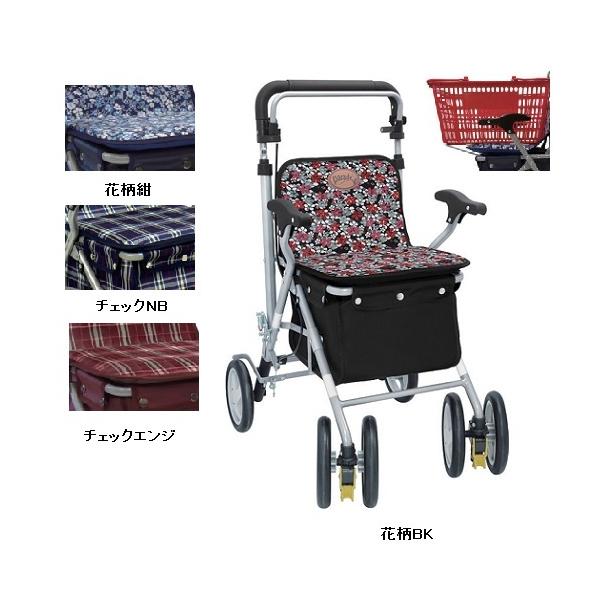 サイズ：47.5(W)　X　61(L)　X　84〜96cm(H)（5段階）　　　　折りたたみ時　/　34cm(L)　　　　座面　/　33(W)　X　28(L)　X　47.5cm(H)　　　　前後輪　/　17cm重量：6.0kg耐荷重：100...