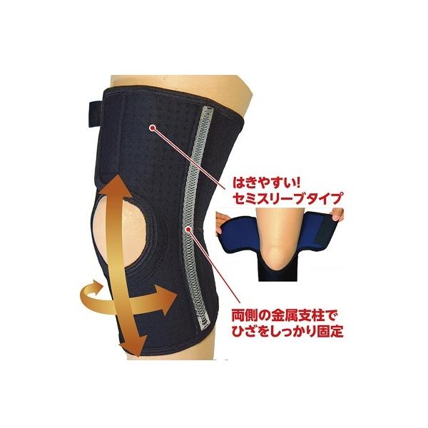 サイズ（ひざのお皿中心より14cm上周囲）：　S　40cm〜44cm　M  44cm〜48cm　L　48cm〜53cm   XL 53cm〜58cm素材：合成ゴム(CR)・ナイロン・ポリウレタンカラー：ブラック