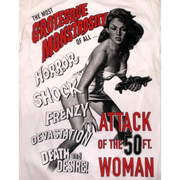 THE MOST GROTESQUE MONSTROSITY OF ALL…by PLAN 9 - ATTACK OF THE 50FT WOMAN MENS TEE /正規品1958年、ネイザン・ハーツ監督による、B級ムーヴィー「ATTA...
