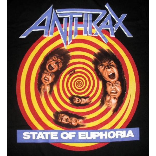 ANTHRAX - State of Euphoria T-SHIRTS 正規品1980年代初頭より活動するニューヨーク発の重鎮ヘヴィメタル・バンド、4大スラッシュ・メタルのひとつとして称され、高い支持を誇る「アンスラックス」のTシャツ「S...
