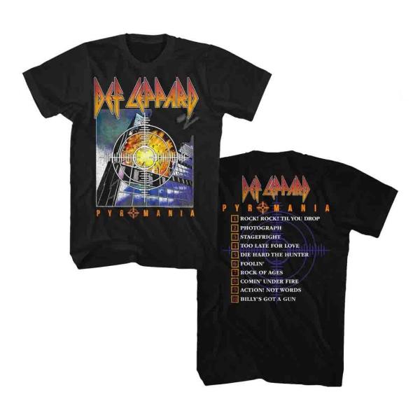 DEF LEPPARD-PYRO ALBUM-BLACK ADULT S/S TSHIRT - BLACK 正規品1980年代初頭にアイアン・メイデン、サクソンなどと並んで、NWOBHM (New Wave Of British Heavy...