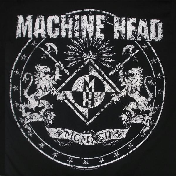 Machine Head Men's Tee: Classic Crest 正規品92年にCA. オークランドで結成され、90年代メタルを代表するバンドの1つ「Machine Head」のTシャツ「Classic Crest」です。メタル衰...