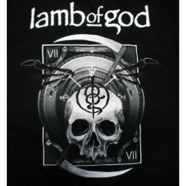 Lamb of God - Sickle Skull - T-Shirt 正規品94年結成、バージニア州リッチモンド発、ニューウェーブオブアメリカンヘヴィメタルの最重要バンド「Lamb of God」のTシャツ「Sickle Skull -...
