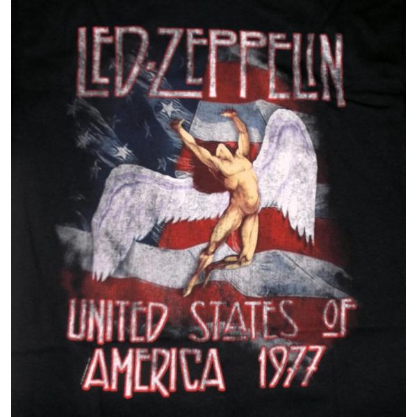LED ZEPPELIN AMERICA 1977 MENS TEE 正規品1968年にデビュー以来、名実共に1970年代を代表する世界的なバンドであり、またヘヴィメタルを生み出したバンド、レッド・ツェッペリンのTシャツ「AMERICA 1...