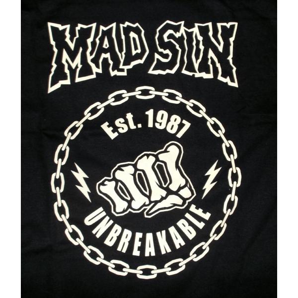 Mad Sin: Burn And Rise Mens Tee 正規品MAD SIN T-SHIRT "UNBREAKABLE" Mens Tee 正規品コフテ率いる問答無用の最凶ジャーマン・サイコビリー!マッド・シンのTシャツ「UNBRE...
