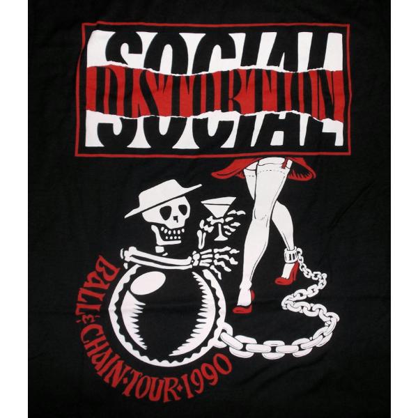 SOCIAL DISTORTION : BALL AND CHAIN TOUR FITTED JERSEY T-SHIRT80年代以降のL.A.パンクを代表するバンド「」の「BALL AND CHAIN TOUR T-SHIRT<」で...