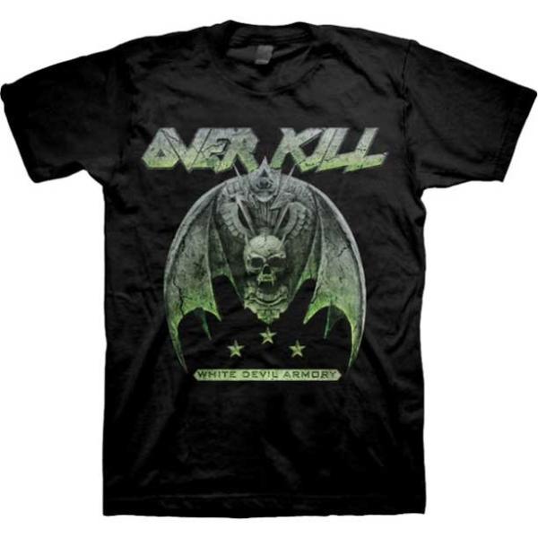 OVERKILL , WHITE DEVIL ARMORY MENS TEE　正規品82年結成、US ニュージャージー出身、のベテラン・スラッシュメタル・バンド、「オーバー キル 」のTシャツ「WHITE DEVIL ARMORY MENS...