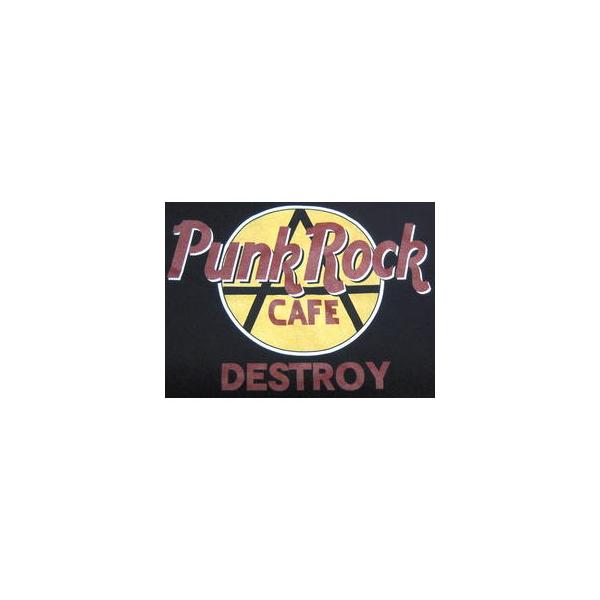 Punk Rock Cafe パンクロックカフェ Tシャツ 新品世界各地に点在する有名CAFEのパロディ版「PUNK ROCK CAFE」Teeです。おなじみのロゴのPUNK ROCK版にカラーリング、サークル部分はANARCHYマーク、都...