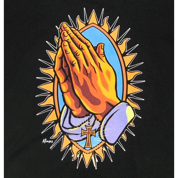 Artist Marco Almera Praying Hands T-Shirt. 黒 /正規品アメリカのローブローアート界を代表するアーティスト「Marco Almera(マルコ・アルメラ)」のTeシャツ「Praying Hands」で...