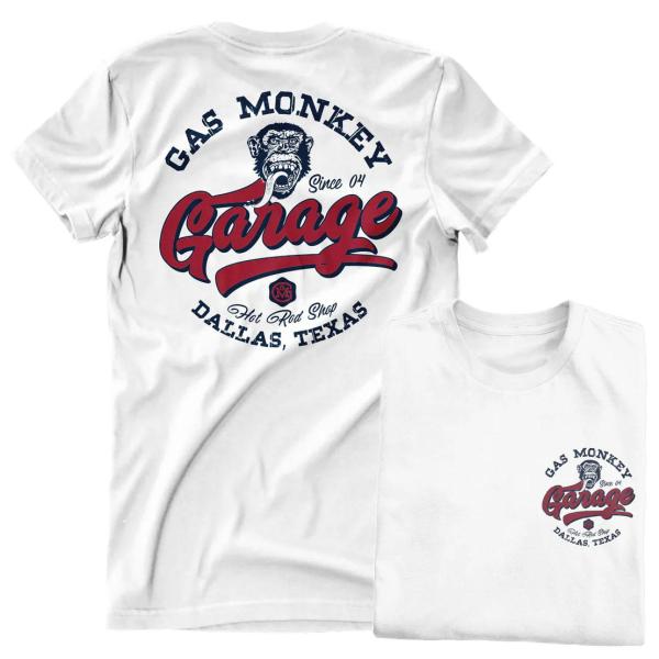 GMG Hot Rod Shop Logo T-Shirt 正規品ディスカバリーチャンネルで放送中のリアリティ・プログラム「ガス・モンキー・ガレージ」のTシャツ「GMG Hot Rod Shop Logo T-Shirt」です。テキサス州ダ...