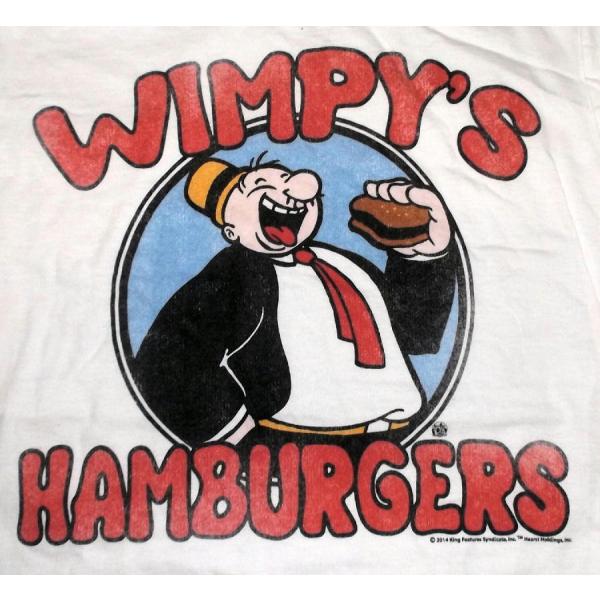 WIMPYS BURGERS MENS LIGHTWEIGHT TEE 正規品1930年代にフライシャー・スタジオによって短編アニメ映画として制作され、今やアメリカを代表するカートゥーンキャラクターとして愛される「POPEYE」のTシャツ「...