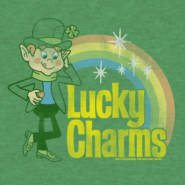 LUCKY CHARMS RETRO RAINBOW T-SHIRT - GREENPoly/Cotton Soft Touch TeeMachine WashPrinted in USA米国の老舗製粉会社General Mills社が19...