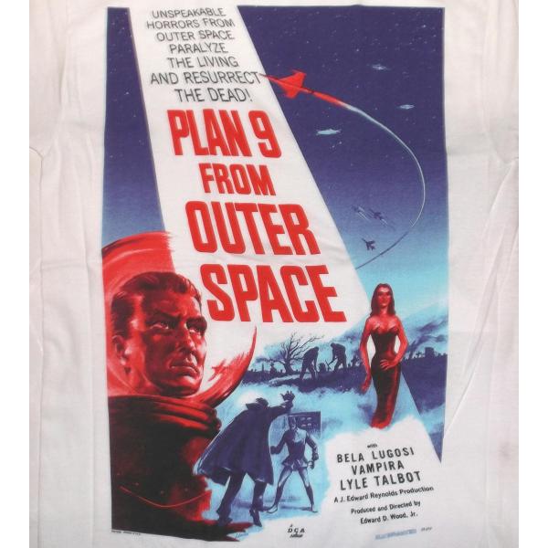 Plan 9 from Outer Space MENS TEE /正規品1959年、エド・ウッド監督によるB級ムーヴィー「Plan 9 from Outer Space」のTシャツです。低予算制作されながらも深夜TVで繰り返し放送され、一...