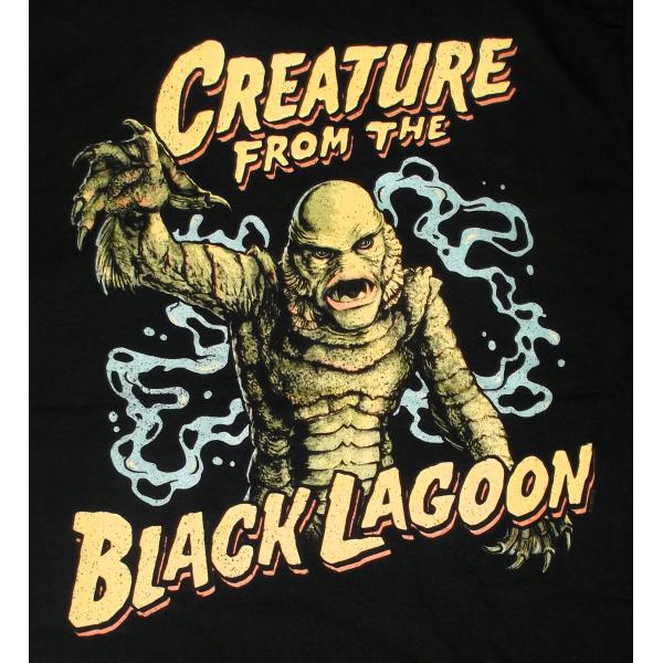 Universal Monsters Black Lagoon Creature Black T-Shirt往年のホラームービー,1954年に製作された映画『大アマゾンの半魚人』,ギルマンのTシャツ「Universal Monsters B...
