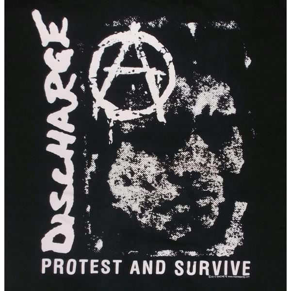 DISCHARGE : Protest And Survive T-Shirts 黒 正規品80年代ハードコアパンクの最重要バンド、ディスチャージのTeシャツです！DISCHARGEの徹底した反戦・反核・非暴力のスローガンとスタイルは、全世...