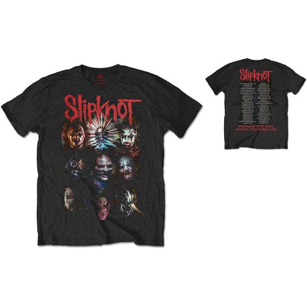 SLIPKNOT UNISEX T-SHIRT: PREPARE FOR HELL 2014-2015 TOUR (BACK PRINT) /正規品1995年にアイオワ州で結成、9ピース・ヘヴィメタル・猟奇趣味的激烈音楽集団「スリップノット...