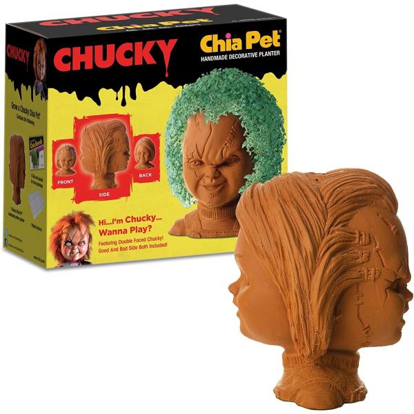 Chia Pet Chucky Childs Play with Seed Pack, Decorative Pottery Planter,Product Features:・Handmade pottery planter・Chia s...