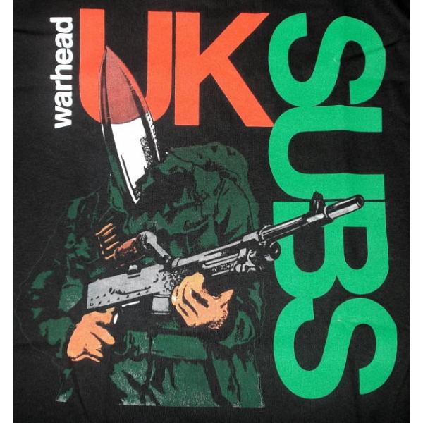 UK SUBS, WARHEAD MENS TEE /正規品チャーリー・ハーパー率いる"大英帝国の危機分子"「UK SUBS」のTシャツ「WARHEAD MENS TEE」です。1976年、オリジナルパンクムーブメントの真っ只中にイギリスで...