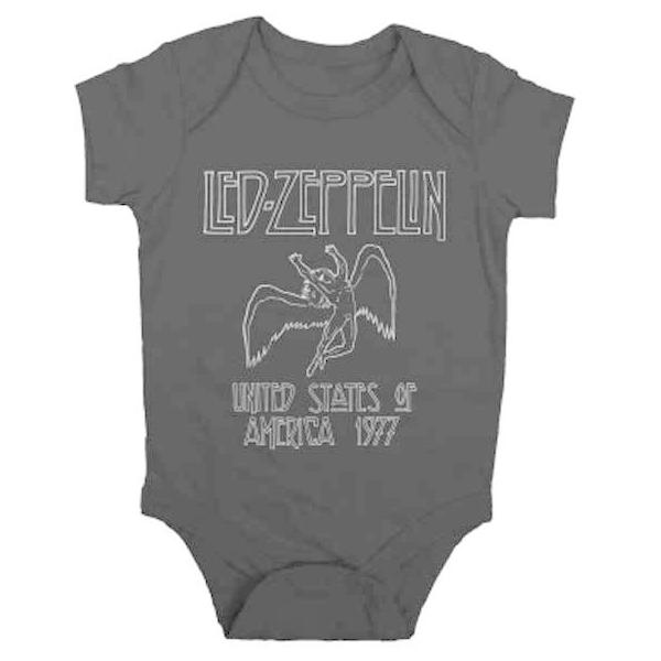 LED ZEPPELIN USA 1977 LIGHTWEIGHT CREEPER /正規品1968年にデビュー以来、名実共に1970年代を代表する世界的なバンドであり、またヘヴィメタルを生み出したバンド、レッド・ツェッペリンのロンパース「...