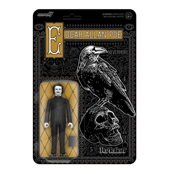 エドガー アラン ポー フィギュア EDGAR ALLAN POE REACTION FIGURES (GREYSCALE) 正規品 SUPER7ゴシック風の恐怖小説「アッシャー家の崩壊」「黒猫」、世界初の推理小説と言われる「モルグ街の殺人...