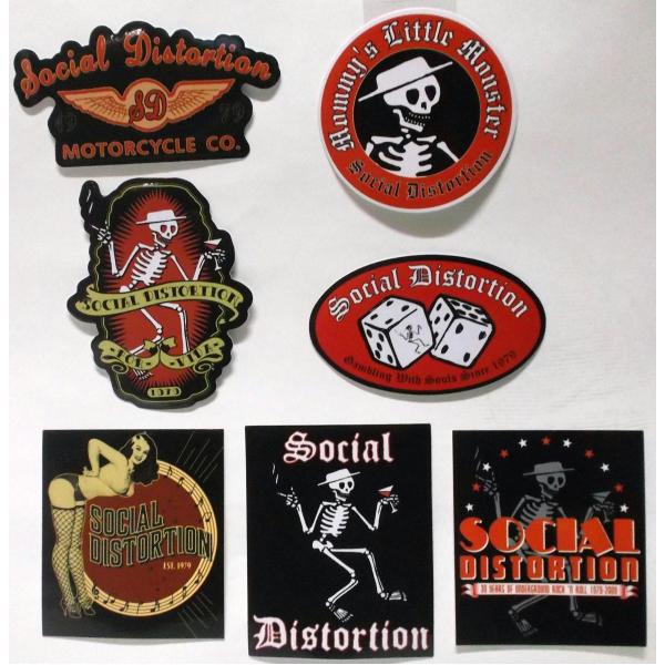 80年代以降のL.A.パンクを代表するバンド「SOCIAL DISTORTION」のステッカーです。Lip Logo, Skelly &amp; Logo ,Burlesque , Hot RodなどCOOLなデザインすべてUS正規品メール...