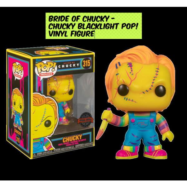 Bride of Chucky - Chucky Blacklight Pop! Vinyl FigureThis Pop! features Chucky armed with a knife and boasting a "killer...