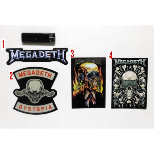 ※１枚の価格です。ご注文時に番号でご指定ください。MEGADETH メガデス ステッカー /正規品スラッシュ四天王のひとつとして人気を確立し“インテレクチュアル・スラッシュ・メタル”と呼ばれる メガデスのステッカー!!すべてUS正規品メール...