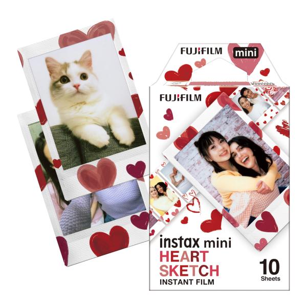【商品名】　富士フイルム(FUJIFILM) インスタントカメラ チェキ用フィルム 10枚入 絵柄 (ハートスケッチ) INSTAX MINI HEAR 【商品説明】　・?インスタントカメラ チェキ用フィルムの絵柄バージョン。・?フィルムサ...