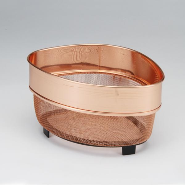 【ここがポイント！】銅イオン効果により、雑菌やカビの繁殖を抑えます。純銅製網使用で水切れがよく、使いやすい。金属の磨き、洋食器の本場として知られる新潟県燕市で作っているので高品質！長くお使いいただける一品です。【仕様一覧】サイズ　幅217×...