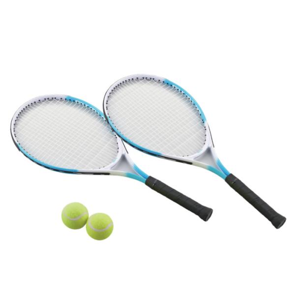 【ここがポイント！】 兄弟や友達と楽しくテニス！入門的や、スポーツをはじめたい方向け。硬式用。2人用のセットなのですぐに遊べます。収納ケース付。※テニスが禁止されている場所では使用しないでください。周囲の安全を確認してください。ラケットは通...