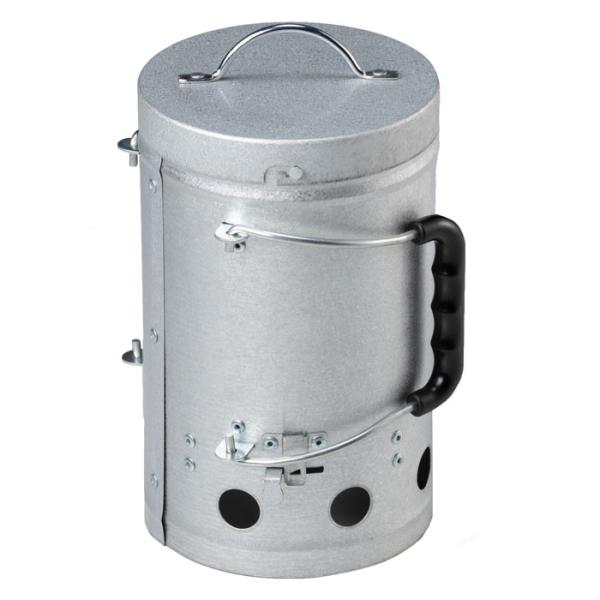 ここがポイント！火起こし、火消しの2WAY面倒な火起こしもラクラク着火煙突効果で炭火が簡単に起こせます使用後の炭を入れて、消火、保存ができる火消し缶としても使用できます※家庭用のガステーブル・カセットコンロおよび屋外用簡易コンロ（ガス容器仕...