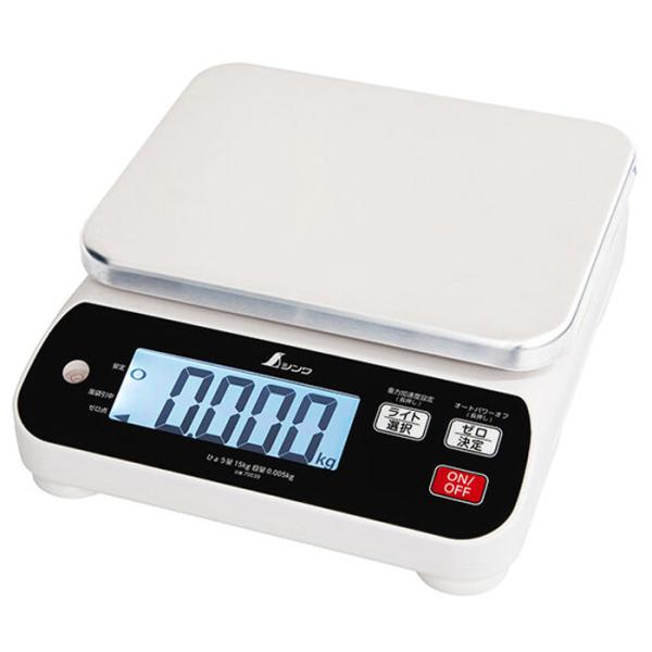 ここがポイント！文字高30mmで大きく見やすい液晶を採用しました。風袋引機能付で容器の重さを引いた測定ができます。使用する地域に合わせて重力加速度を設定できます。防塵・防水性能IP54です。オートパワーオフ機能付です。バックライト機能付です...