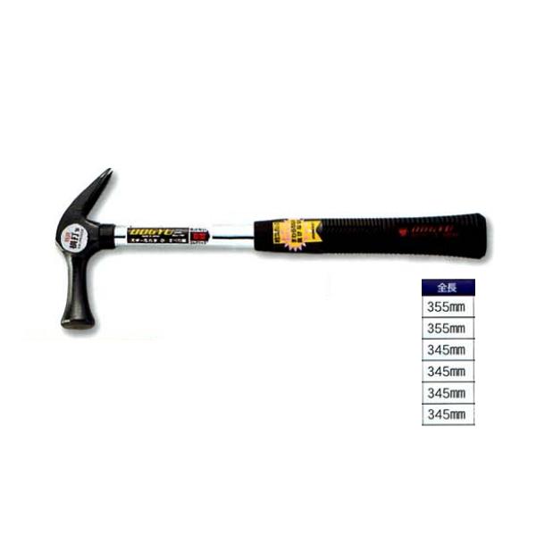 【ここがポイント！】●スチールパイプ柄の仮枠鎚。頑丈で使いやすいです。　抜けない、まわらない、焼付ゴムグリップ採用。●「すべり無」とは打面に溝が無いもの。「すべり止」とは打面に溝が碁盤の目のように切ってあるものです【商品仕様】全　長 345...
