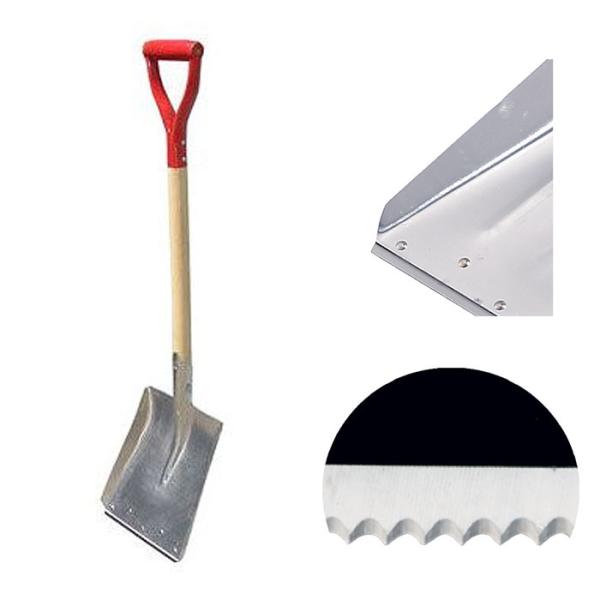 【ここがポイント！】冬場の雪かきに最適な軽量・頑丈アルミスコップ！先端に補強板がついてガンガン使えます！小回りが利いて、女性にも優しいスコップです。土砂、石炭、砂利などもサクサクすくって運べます。【商品仕様】全長 約1030mm頭サイズ 2...
