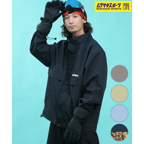 【REPUBLIC】リパブリックのタウンユースでも活躍するスノーボードジャケット● 耐水?透湿5,000mm 2レイヤー構造のSWING TOP JACKET● 90'Sリマスターデザイン● ウエストに配した調節可能なドローコードが寒い日も...